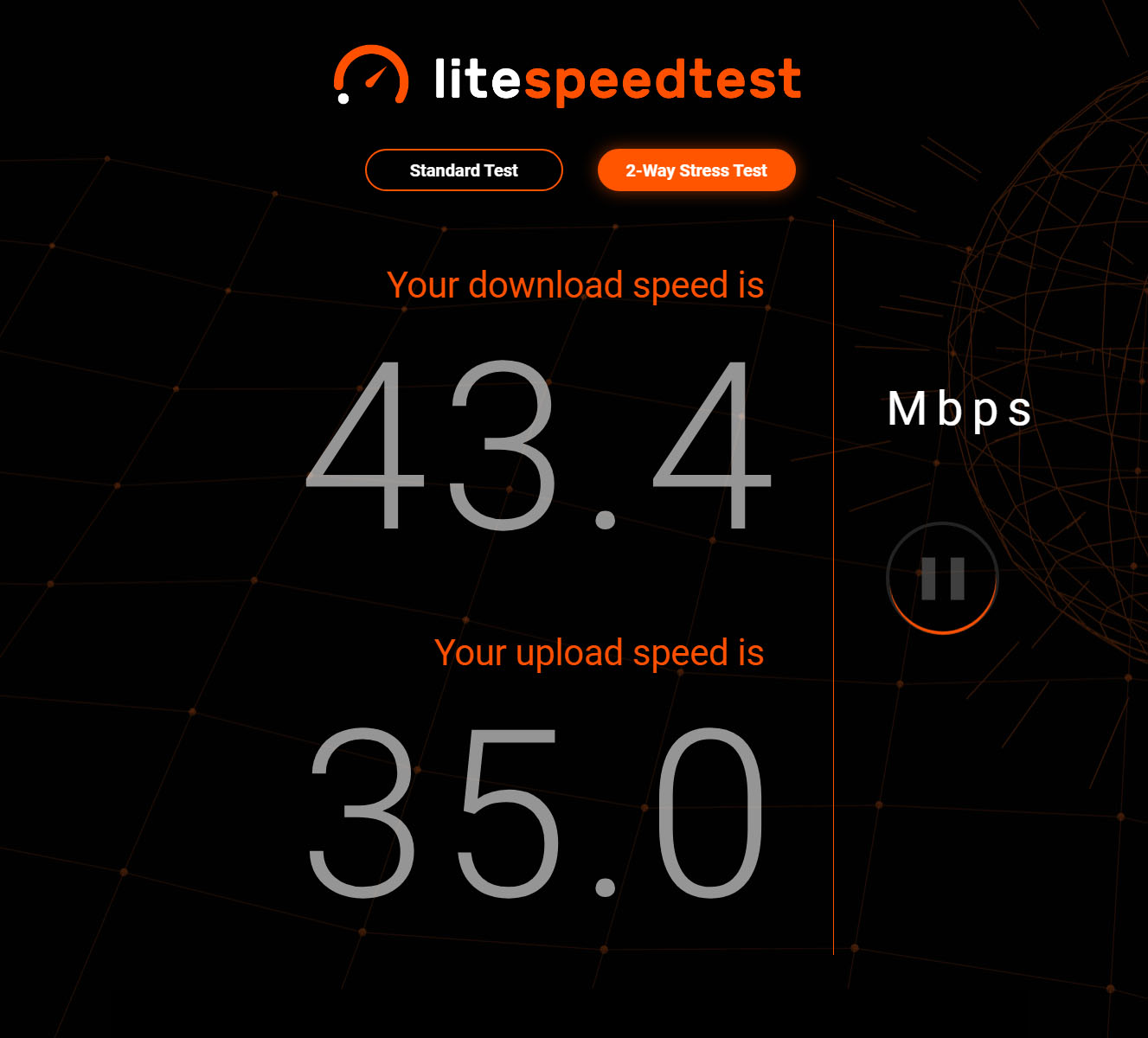 2-Way Internet Speed Test | LiteSpeedTest (Fast HTML5)